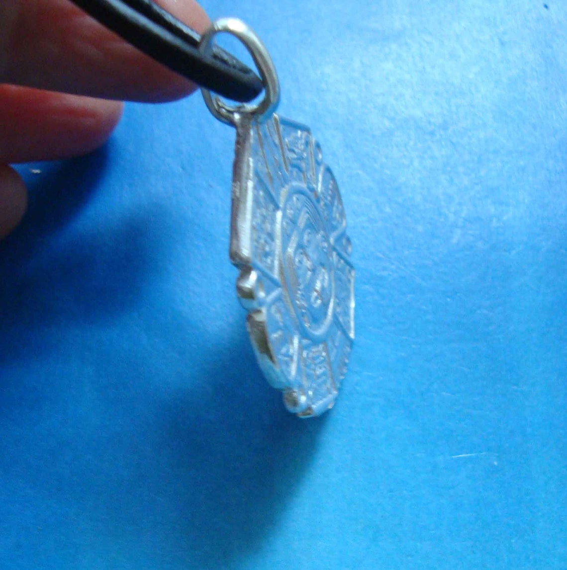 Aztec Sun Stone Calendar Tonatiuh God Sun Amulet 925 Sterling | Etsy