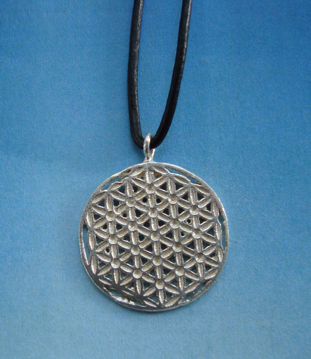 Hexafoil Six-petal Rosette Pendant Charm Flower of Life Amulet Sterling ...
