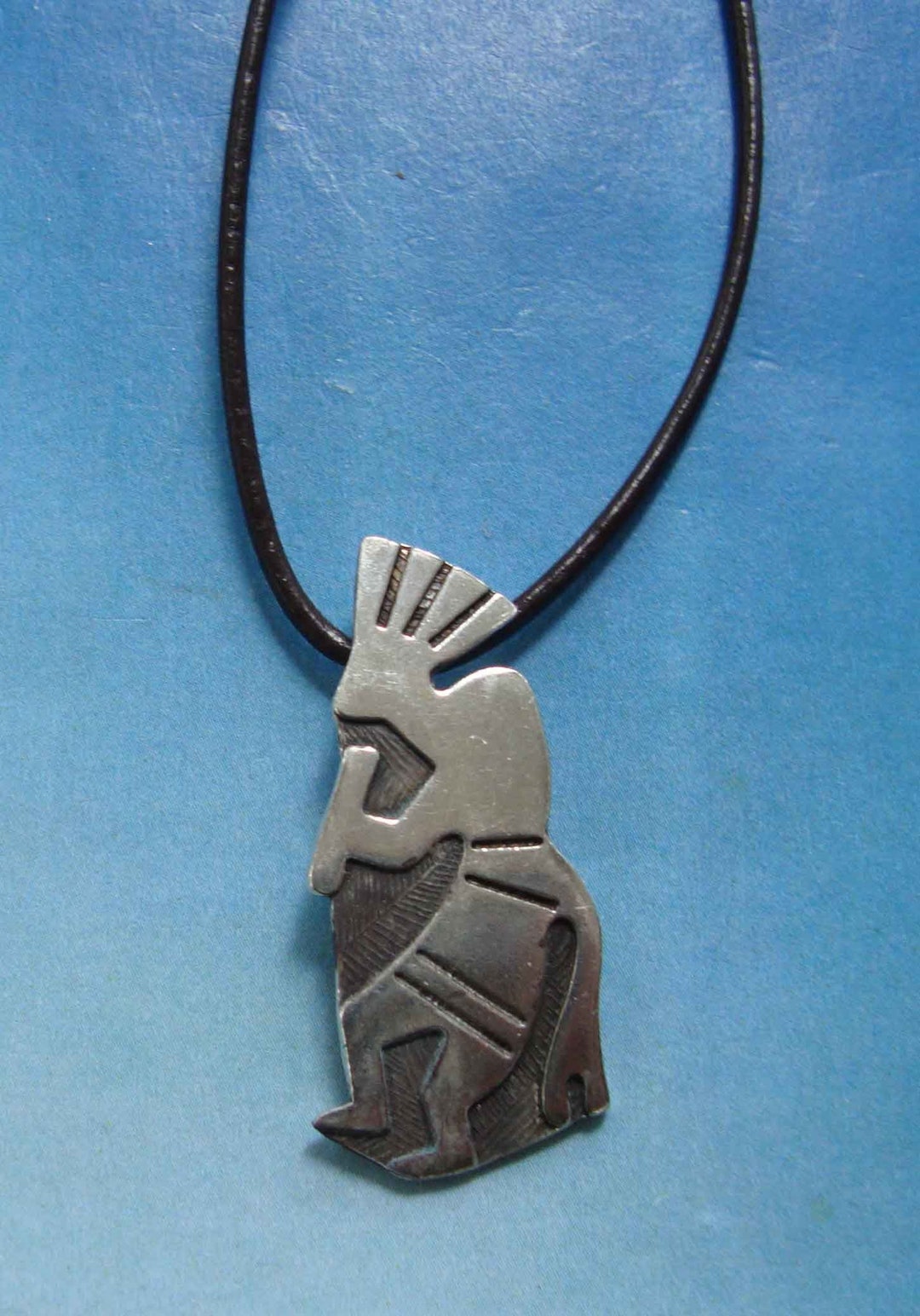 KOKOPELLI PENDANT Native American Amulet Handmade Jewel Sterling Silver ...