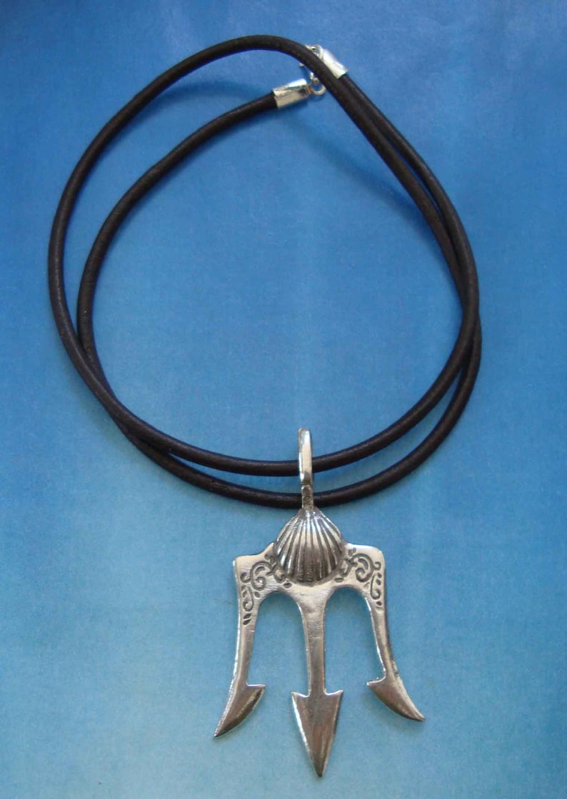 Trident of Poseidon God Greek Mythological Neptune Silver Pendant ...
