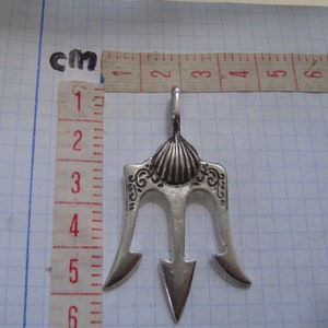 Trident of Poseidon God Greek Mythological Neptune Silver Pendant ...