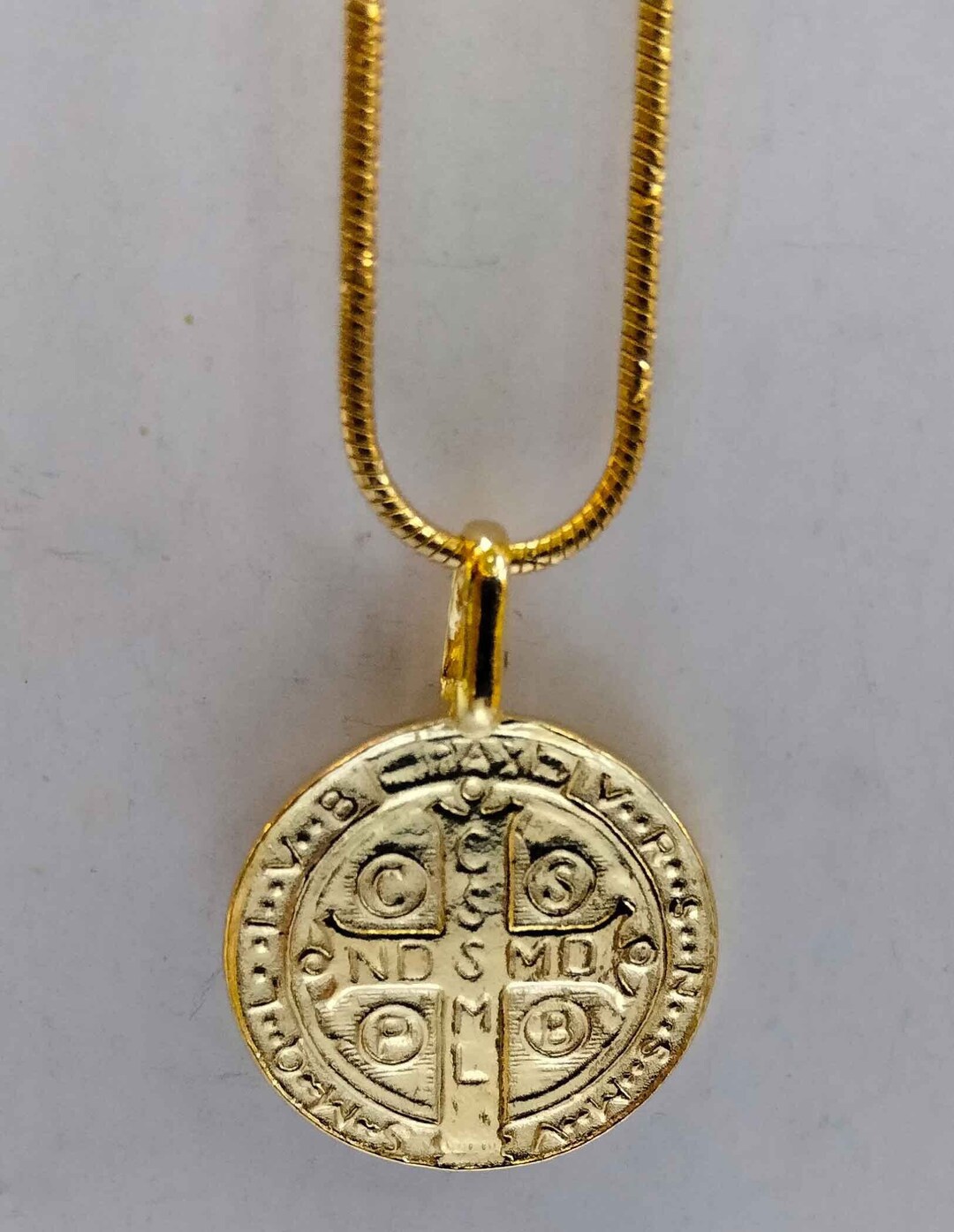 Saint Benedict Medal Christian Symbol in Gold 9k, 14k, 18k or ...
