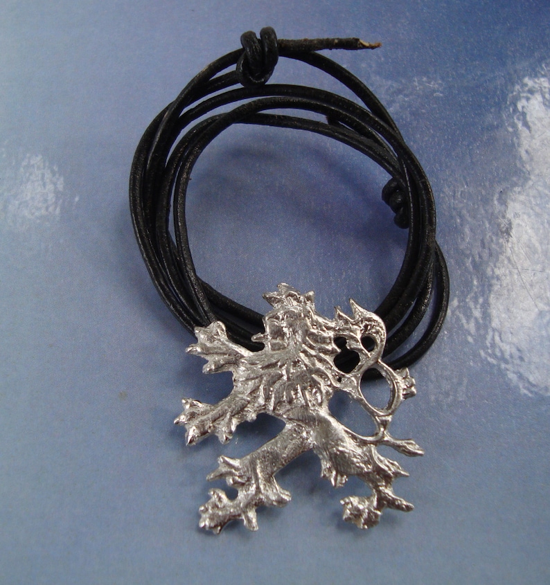 LION Double-tailed , Heraldic Symbol of Bohemia Pendant Charm in 925 ...