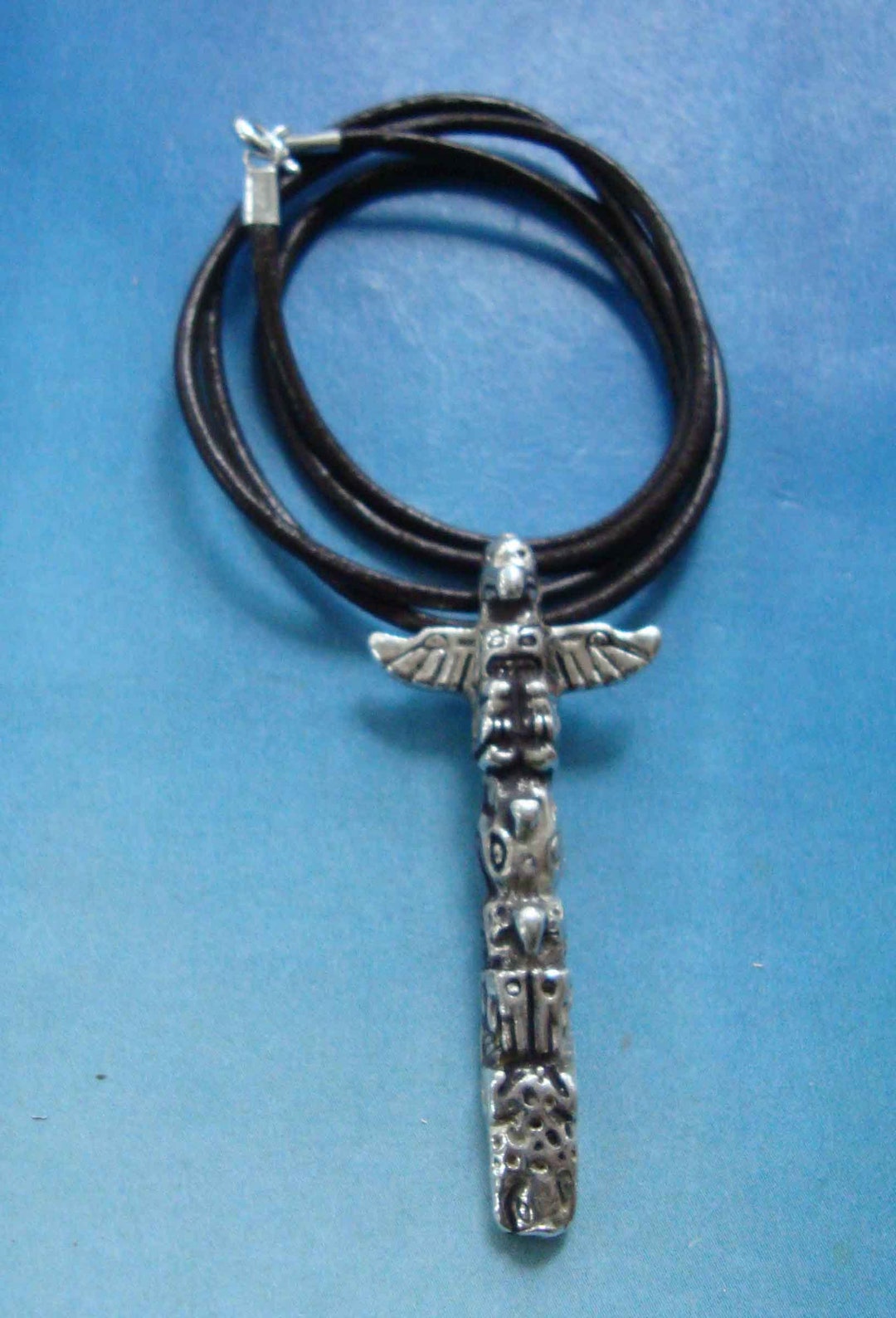 TOTEM POLE Pendant, Jewel Handmade in Sterling Silver 925 Charm Amulet ...