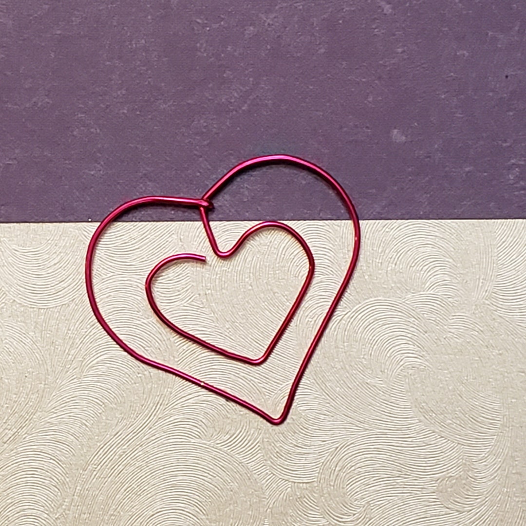 Heart Bookmark - Wire Filofax Paperclip - Planner Clip - Valentines Day ...