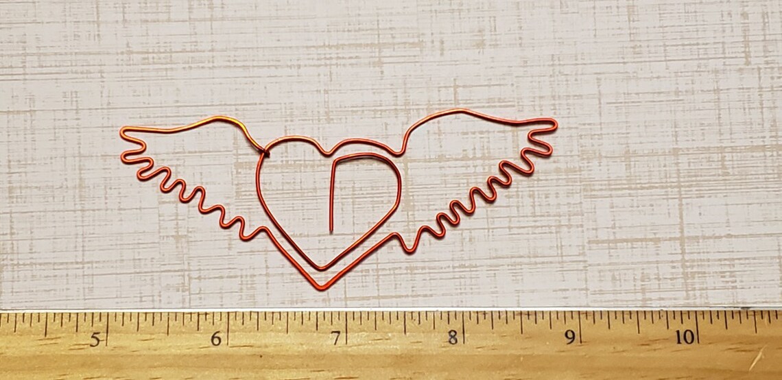 Winged Heart Bookmark Wire Filofax Paperclip Planner Clip | Etsy