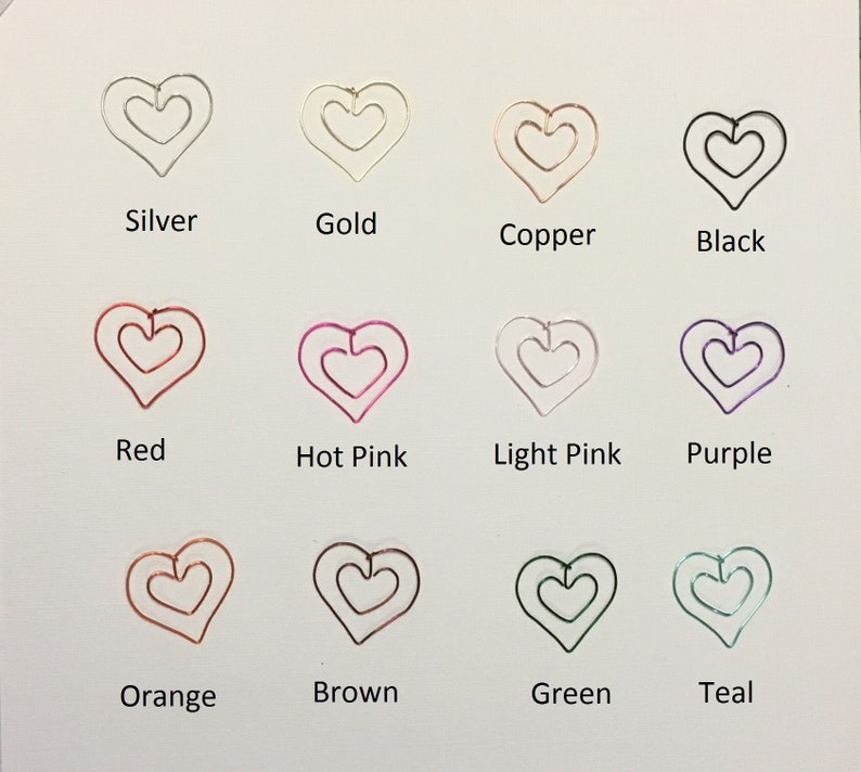 Winged Heart Bookmark Wire Filofax Paperclip Planner Clip | Etsy