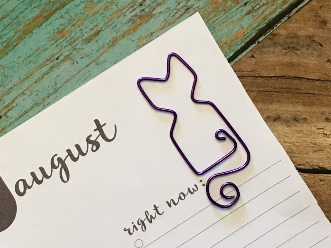 Cat Bookmark - Organizer - Paperclip - Wire Filofax Paperclip - Planner ...