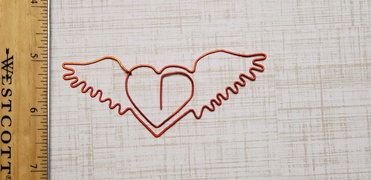 Winged Heart Bookmark Wire Filofax Paperclip Planner Clip | Etsy