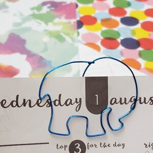 Elephant Bookmark - Wire Filofax Paperclip - Planner Clip - Wedding ...