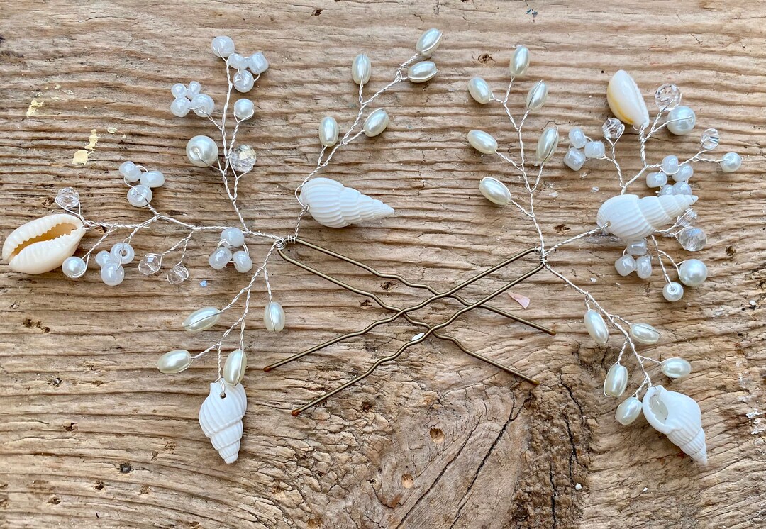 Sea Shell Hair Pins, Seashell Pins, Bridal Hair Accessory Bridesmaid ...