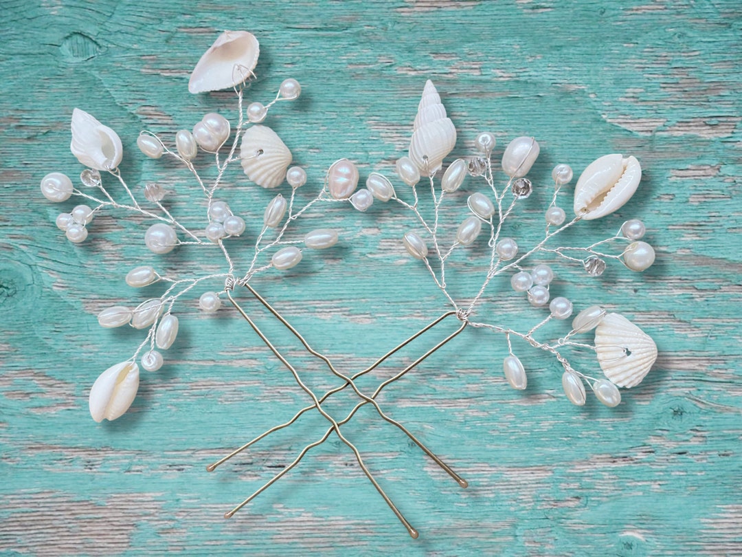 Sea Shell Hair Pins, Seashell Pins, Bridal Hair Accessory Bridesmaid ...