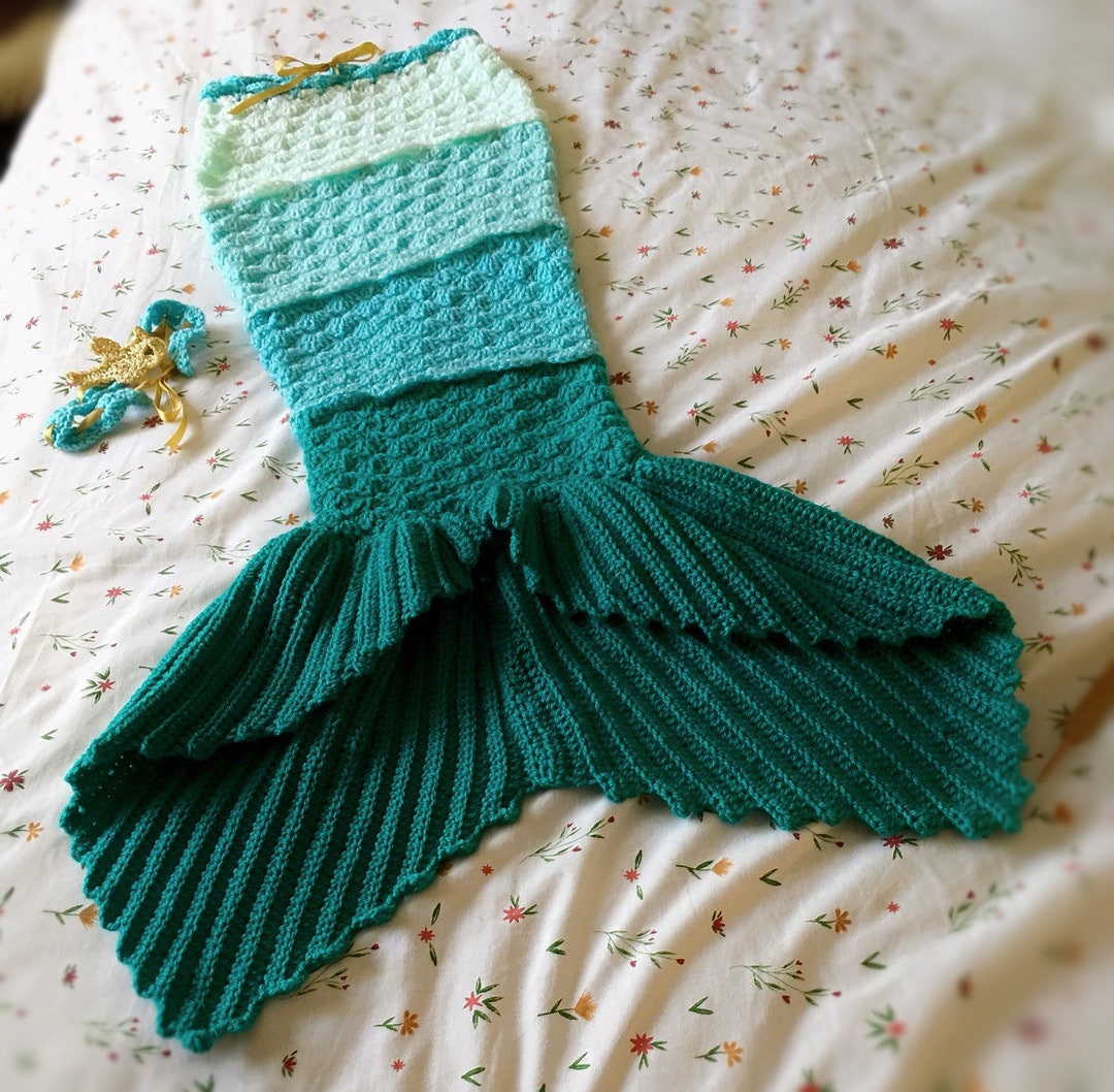 Walkable Mermaid Tail Blanket for Kids – Crochet Open Tail Costume ...