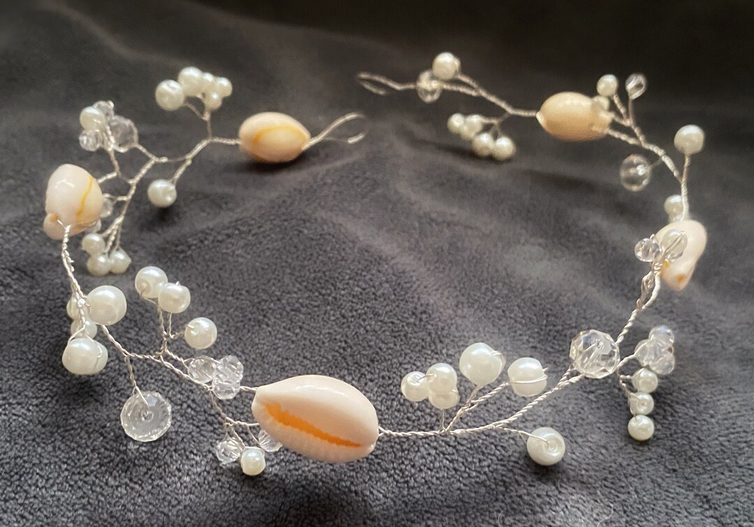 Seashell Wedding Hair Vine | Bridal Beach Crown - Etsy