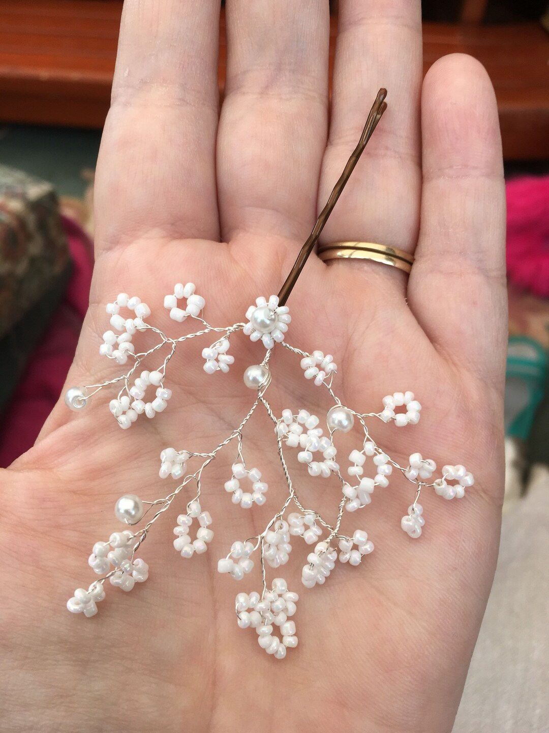 Gypsophila Bobby Pins, Kirby Grips, Baby's Breath Bridesmaid’s Hair ...
