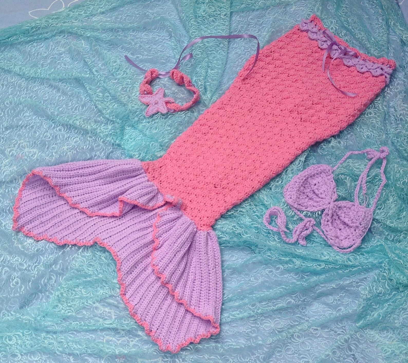 Open Tailed Crochet Mermaid Tail Walkable Birthday Costume - Etsy UK