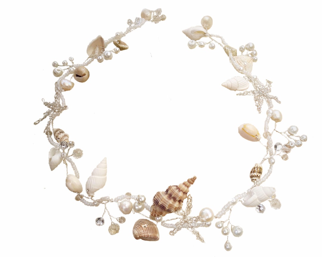 Sea Shell Wedding Hair Vine, Bridal Hair Vine | Beach Wedding Crown ...