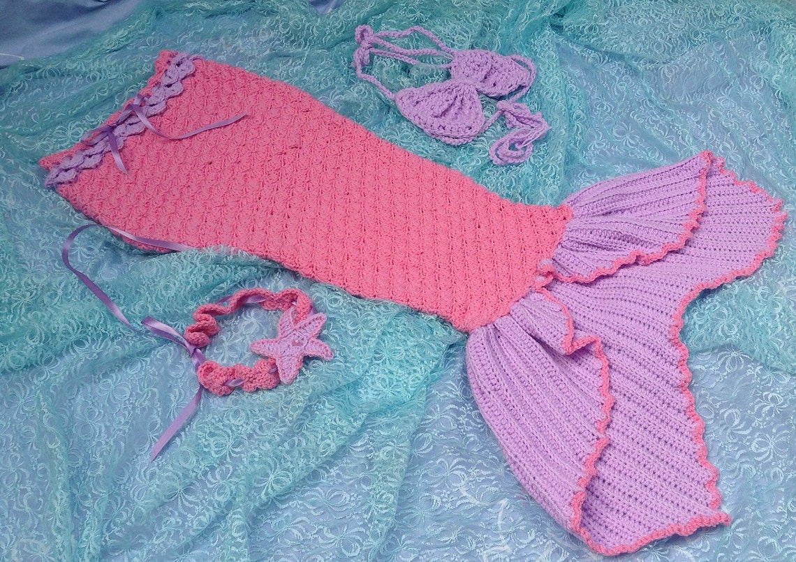 Open Tailed Crochet Mermaid Tail Walkable Birthday Costume - Etsy UK
