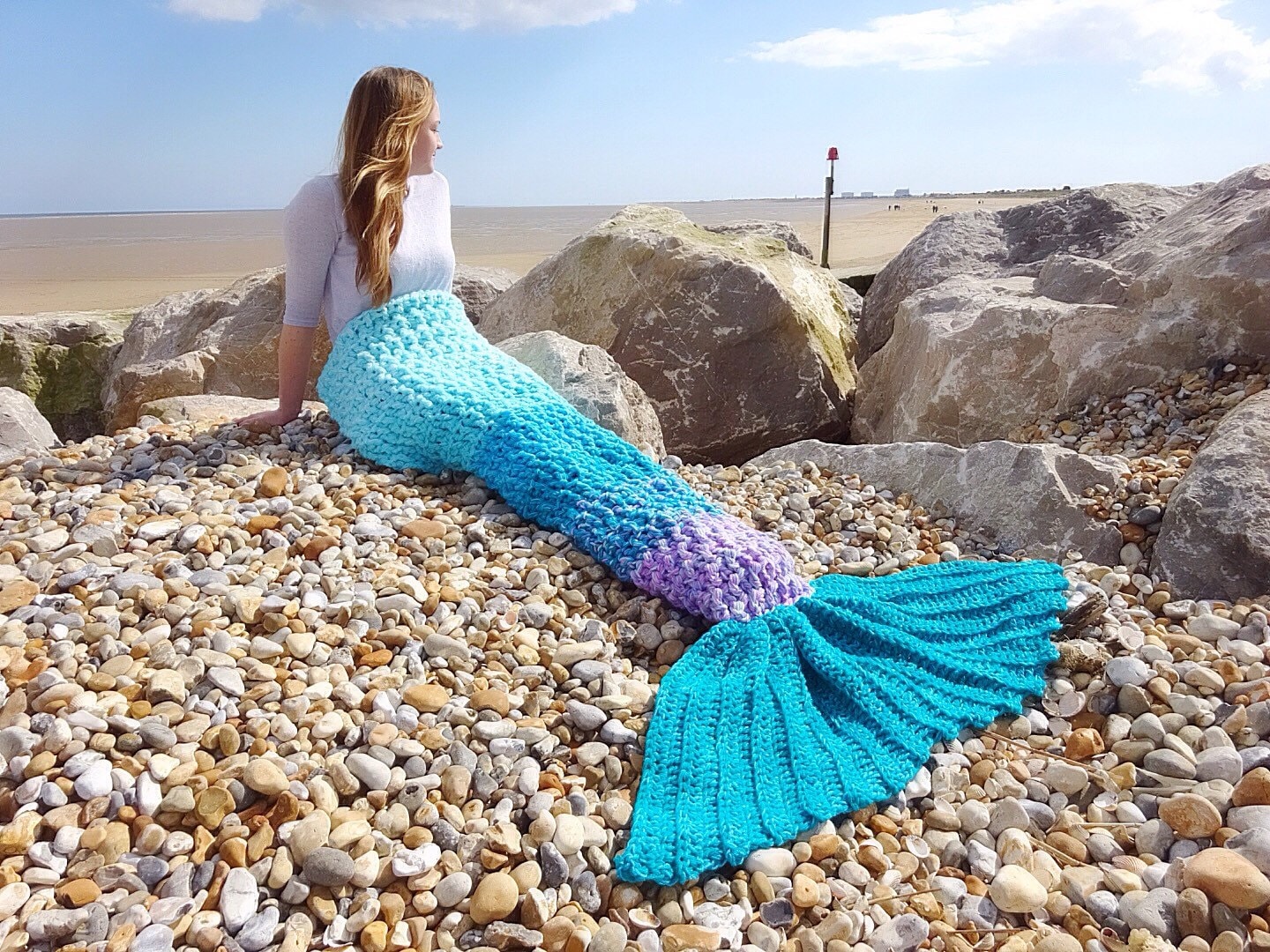 Crochet Mermaid Tail Blanket Chunky Cosy Snuggle Sack in Baby | Etsy