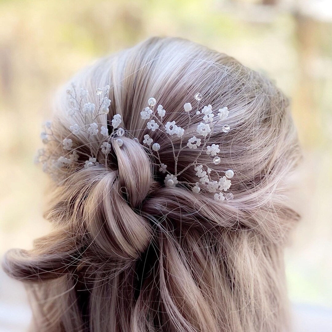 Babies Breath Hair Pins – Handmade Bridal Hair Accessories, Gypsophila ...