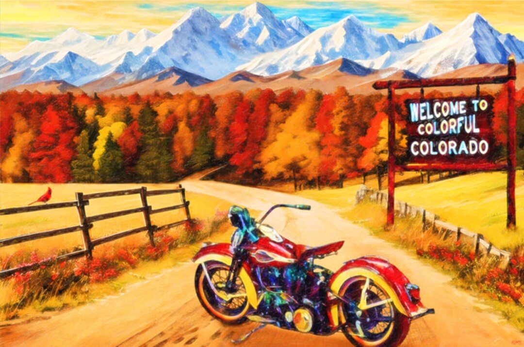 Buy Harley Davidson Panhead Motorcycle Denver Colorful Colorado Rocky ...