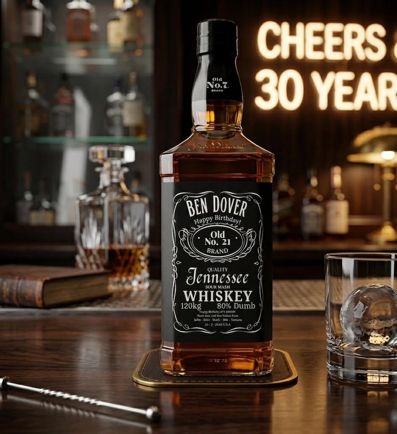 Custom Whiskey Label Template, Editable Canva Bottle Sticker (digital ...
