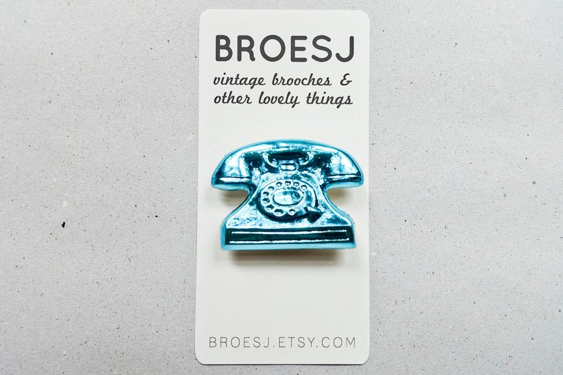 Vintage Telephone Brooch - Etsy