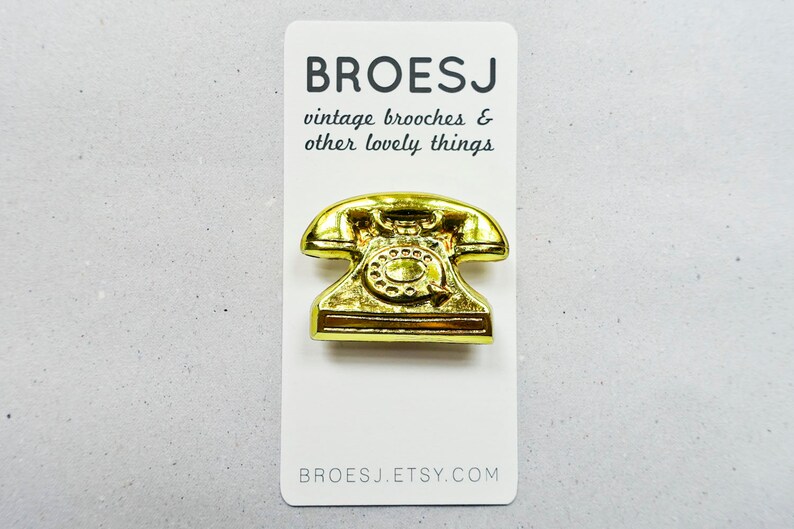 Vintage Telephone Brooch - Etsy