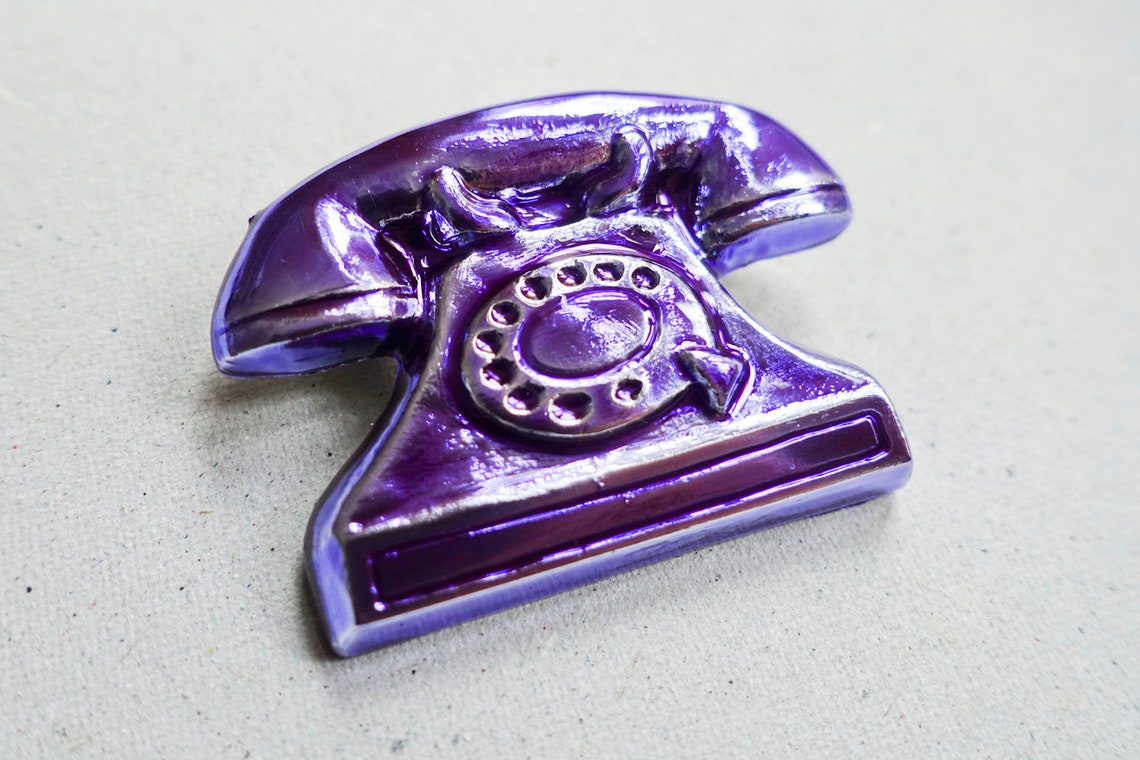 Vintage Telephone Brooch - Etsy