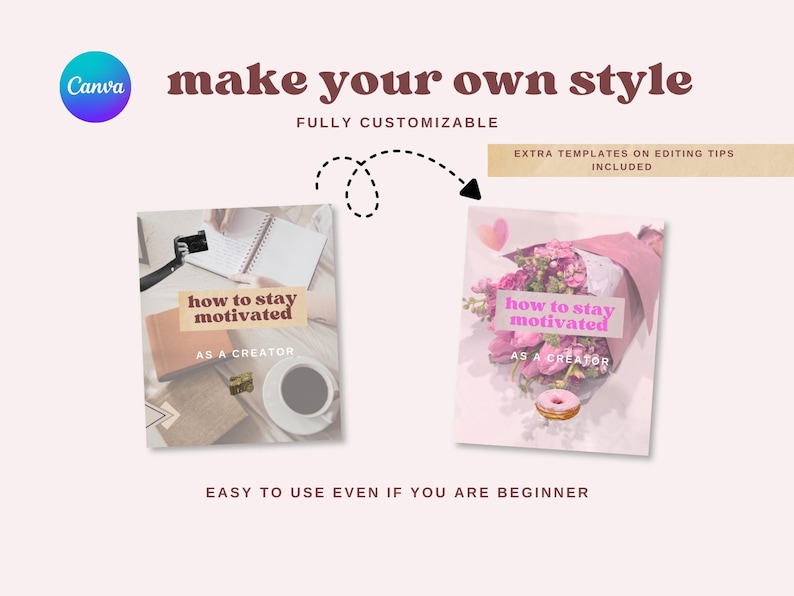 Editable Canva Instagram Templates Post Reel Covers Grid (digital ...