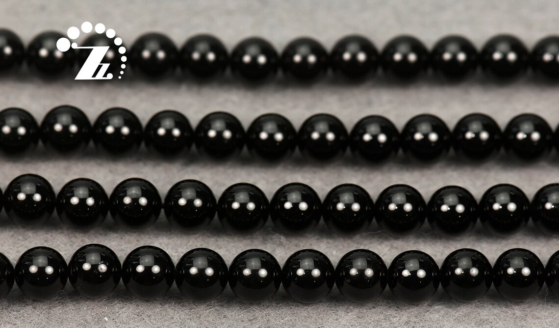 Black Spinel smooth round | Etsy
