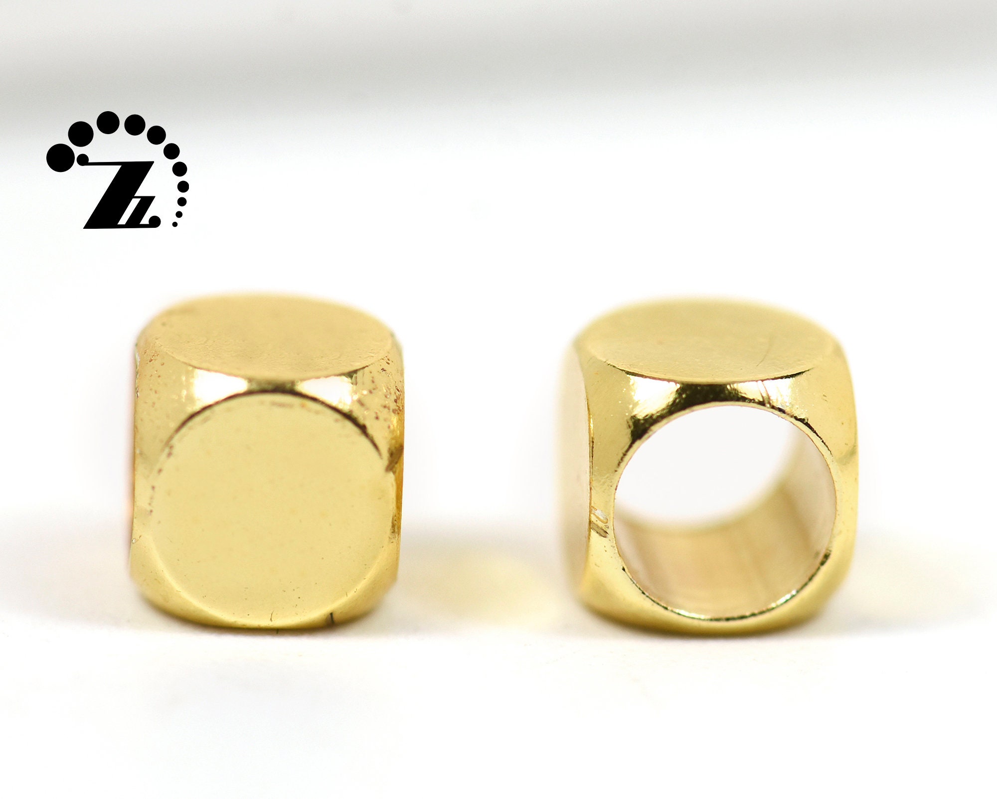 Brass Cube Square Spacer BeadGold/Rose Gold | Etsy