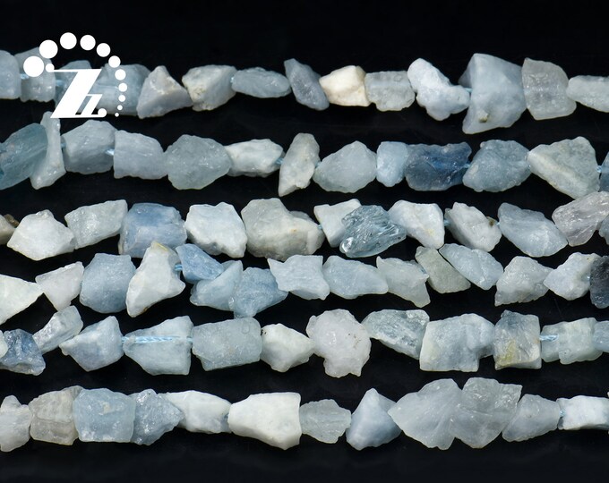 Full Strand,light Blue Crystal Glass Raw Nugget Beads,rough Aquamarine ...