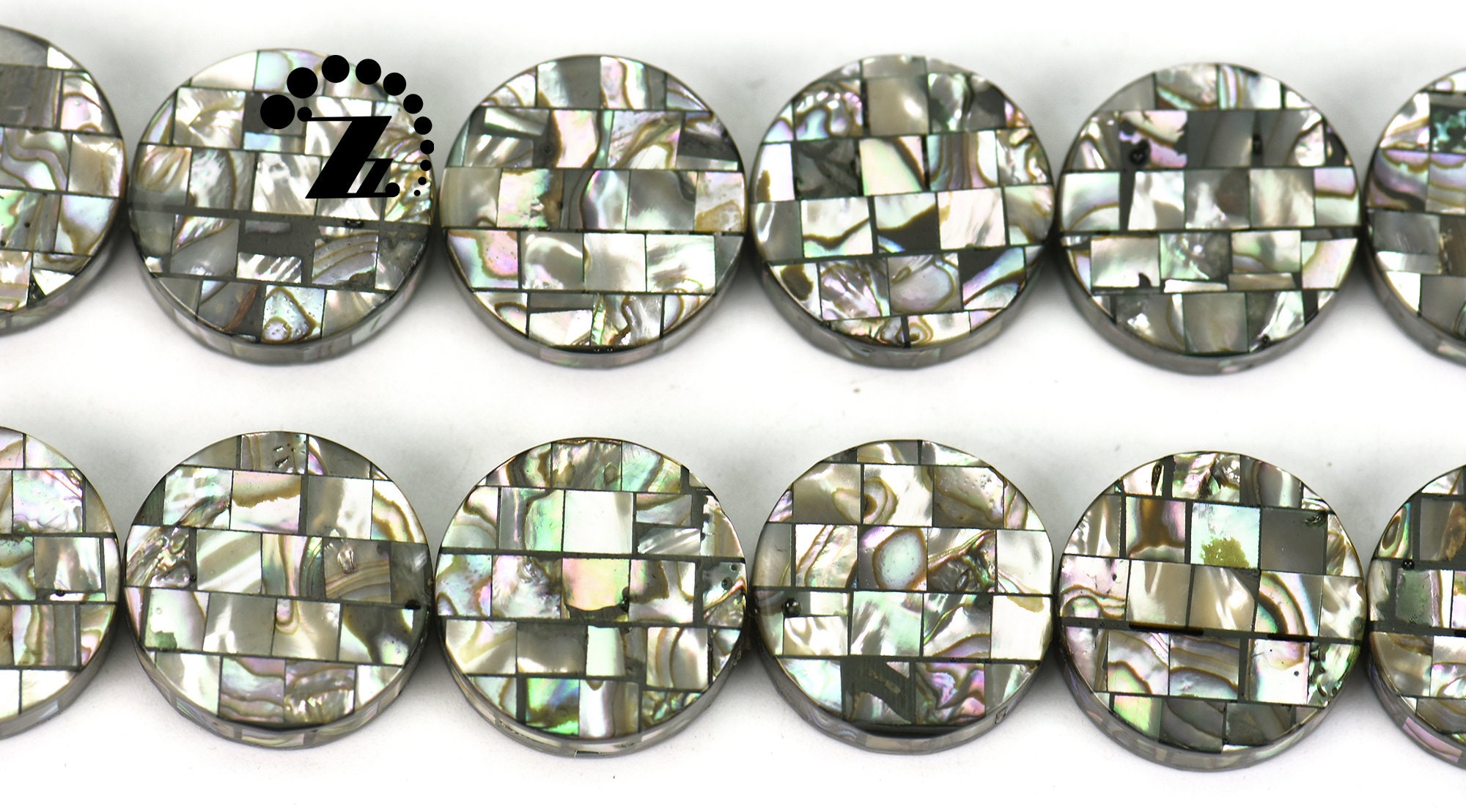 Abalone Shell Flat Smooth Coin Beads,mosaic Beads,natural Sea Shell ...