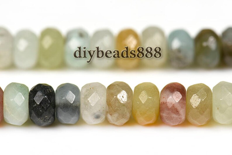 15 Inch Strand of Mix Color Amazonite Faceted Rondelle Abacus | Etsy