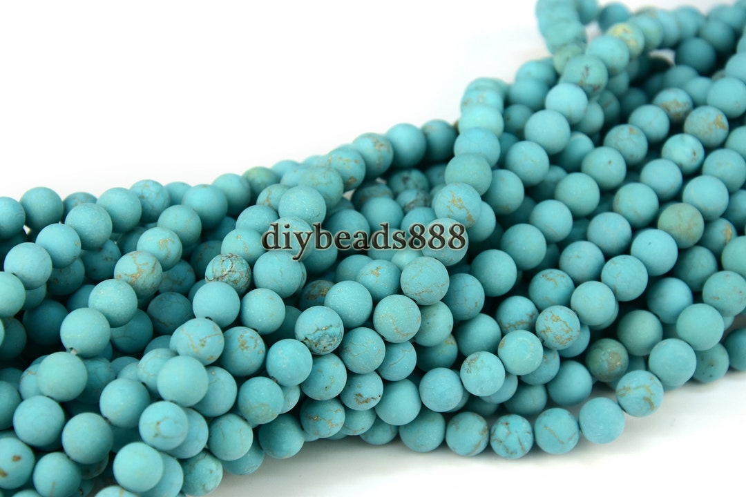 Blue Magnesite Matte Round Beads,frosted Beads,,natural,gemstone,diy ...