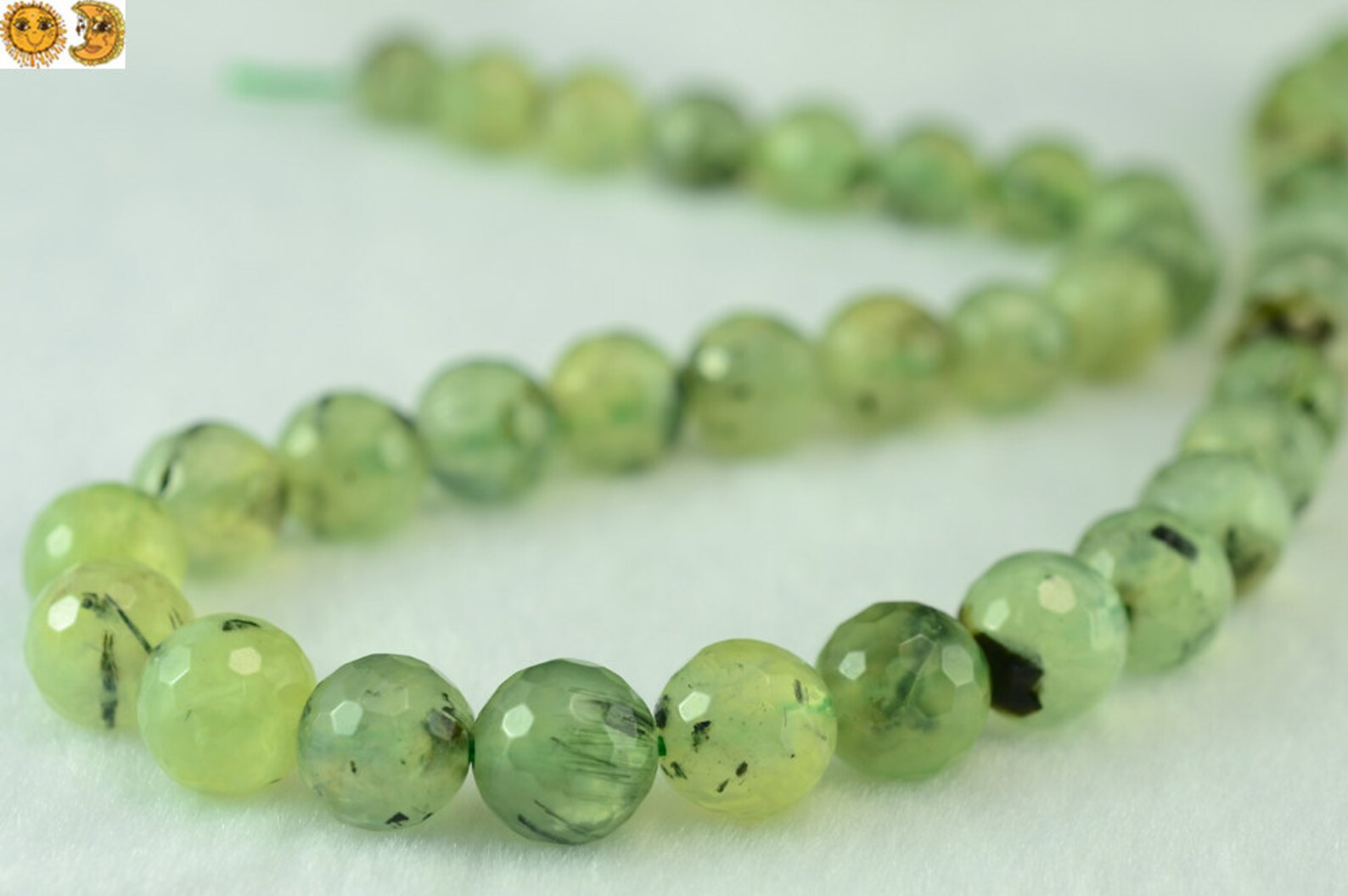 Prehnite15 inch full strand Grade A green Prehnite | Etsy