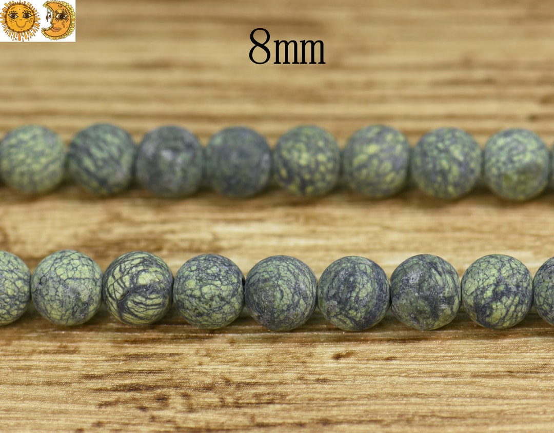 Serpentine Matte Round Beads,frosted Beads,8mm,15" Full Strand - Etsy