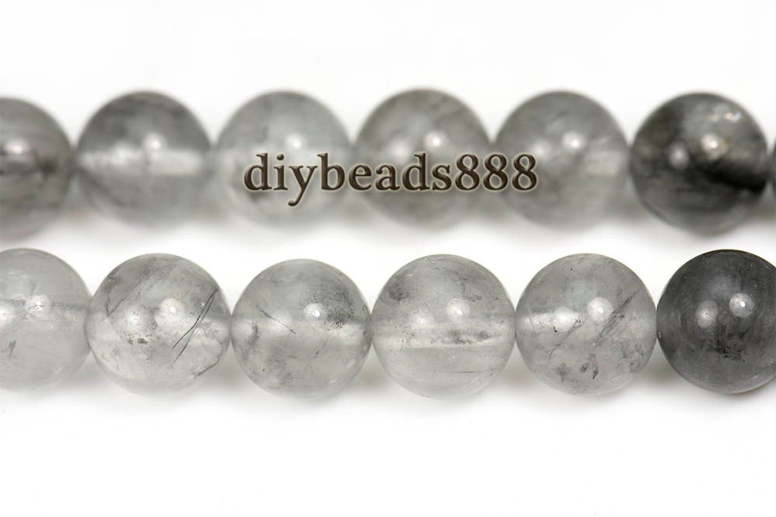 Gray Crystal Quartz smooth round beadsCrystal QuartzCloud | Etsy
