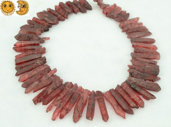 Red Wine Crystal Quartz15 Inch Strand Graduated Point | Etsy