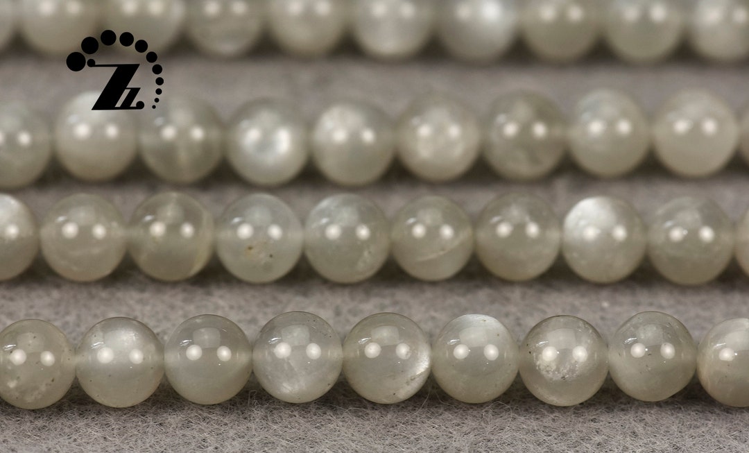 Grey Moonstone Smooth Round Beads,moonstone,gray Moonstone,gemstone,diy ...