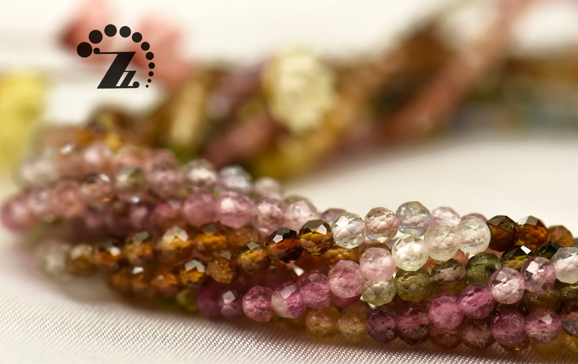 Multicolor Tourmaline faceted round beadGenuine | Etsy