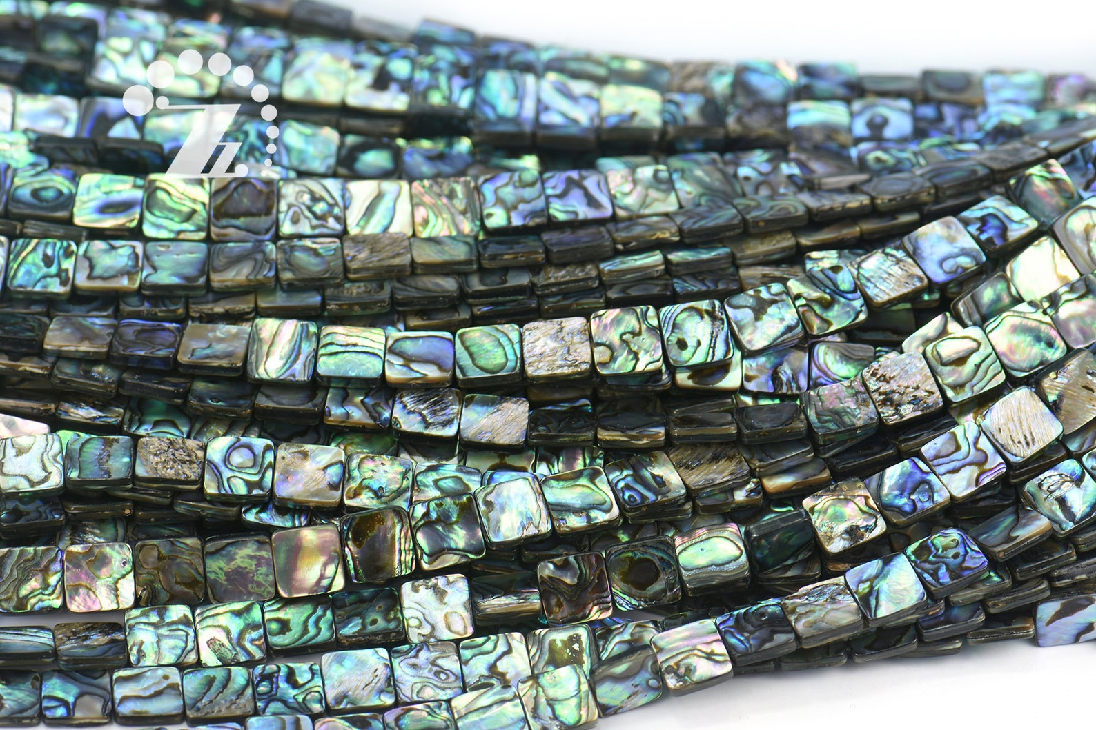 Abalone Shell Smooth Flat Square Beads,rainbow Abalone,paua Shell,sea ...