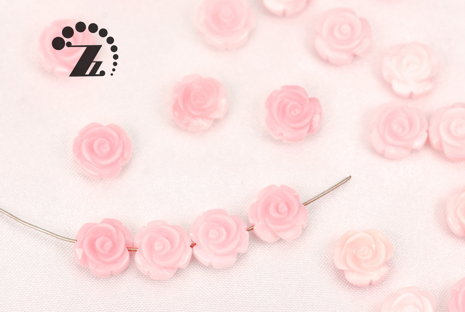 Pink Queen Conch Shell Double-faced Carved Rose Flower Shell Bead, MOP ...
