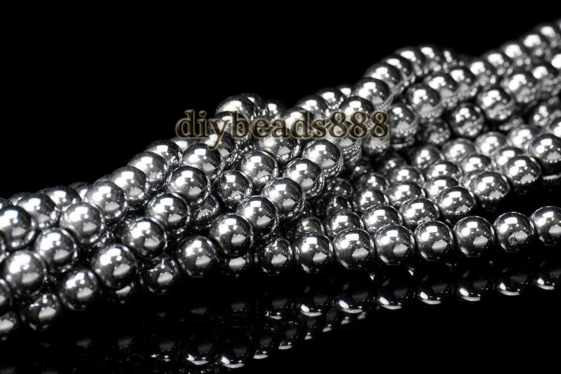 Silver Hematite Smooth Round Beads,electroplated Hematite,grade Aa,size ...