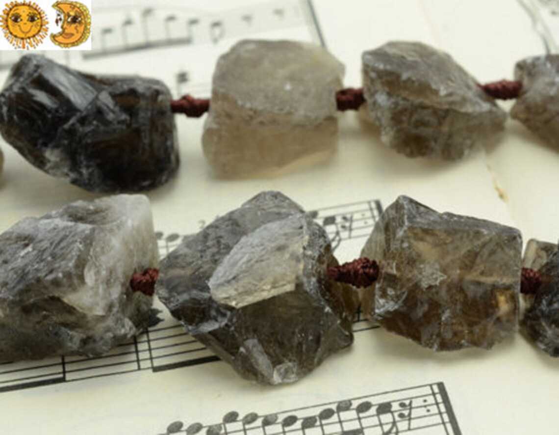 Crystal Quartz15 Inch Full Strand Natural Smoky Quartz Rough | Etsy