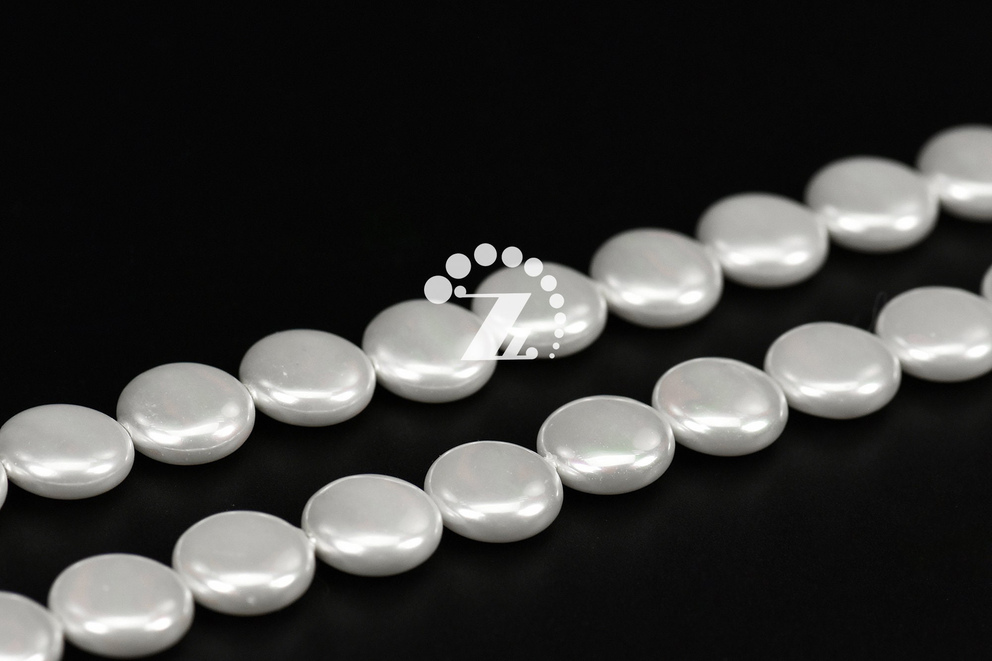 Shell Pearl15 Full Strand Sea Shell Pearl Smooth Coin - Etsy