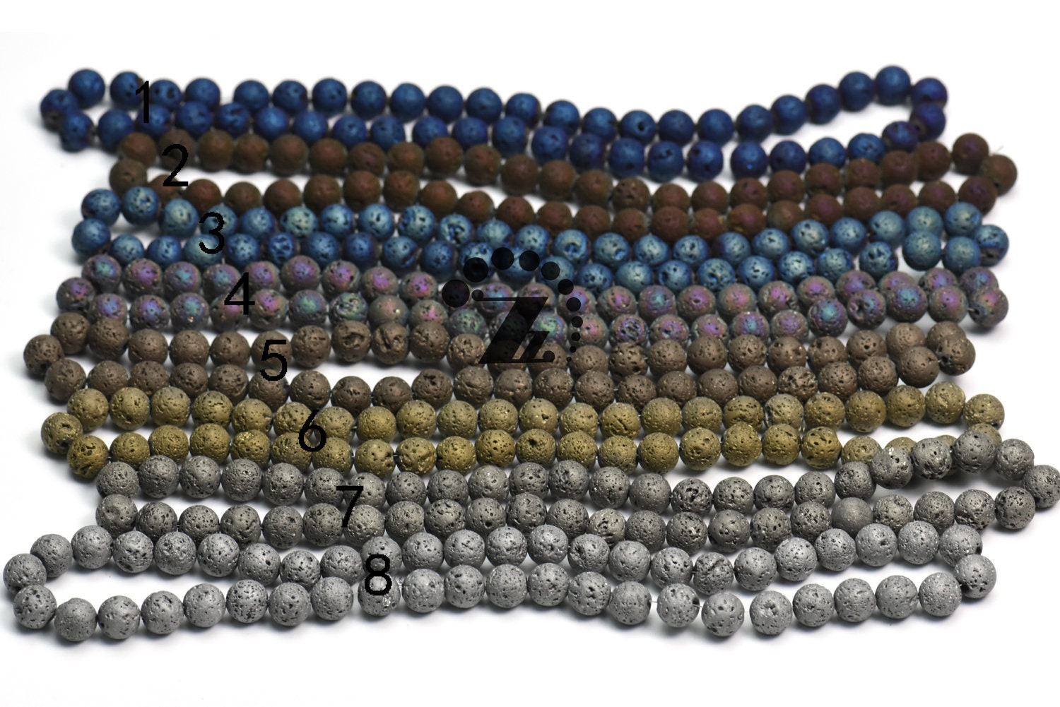 Electroplated Lava,15 Inch Full Strand Natural Electroplated Lava Round ...