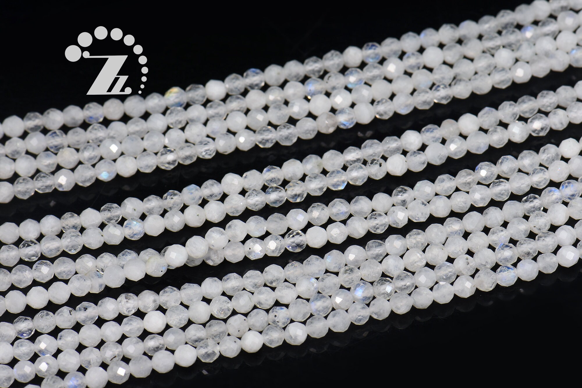 Rainbow Moonstone Faceted Round Beads,blue Moonstone,moonstone,genuine ...