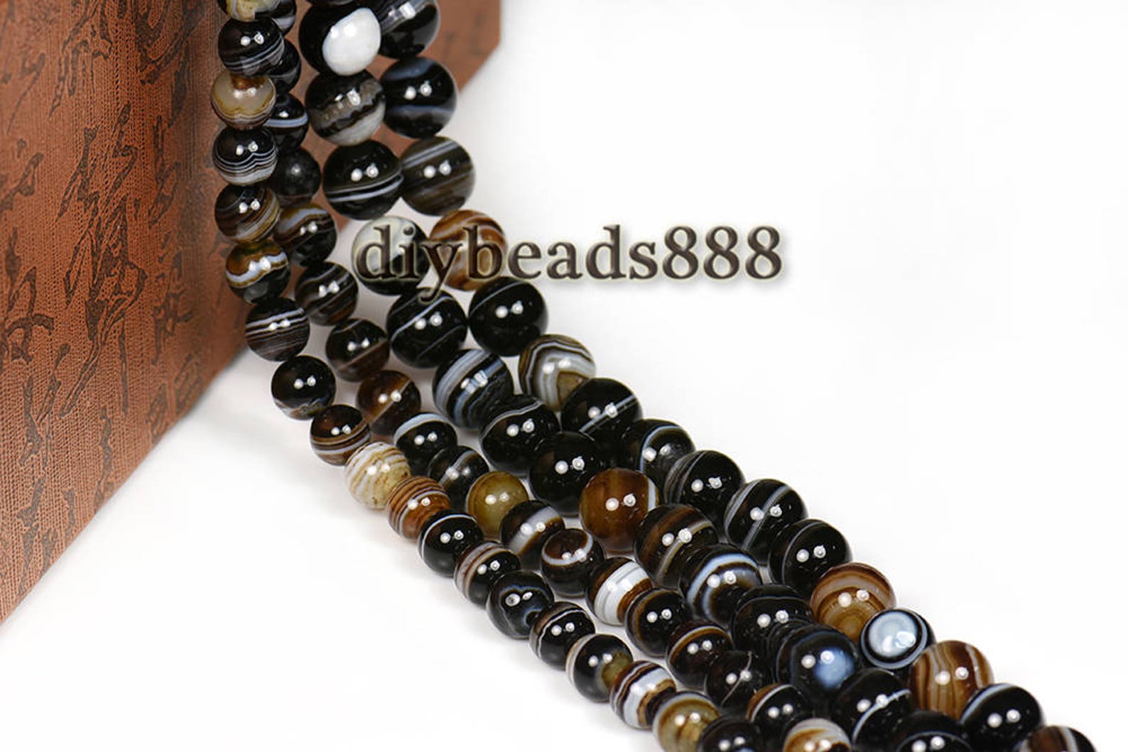 Brown Banded Agate Smooth Round Beadsstriped Agatesandonyx - Etsy